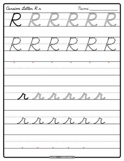 Cursive Writing Practice Worksheets - Superstar Worksheets