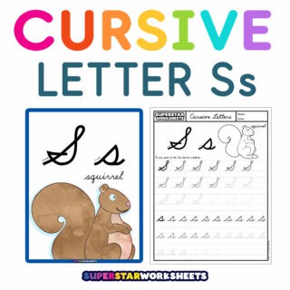 Cursive S - Superstar Worksheets