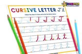 Cursive T - Superstar Worksheets