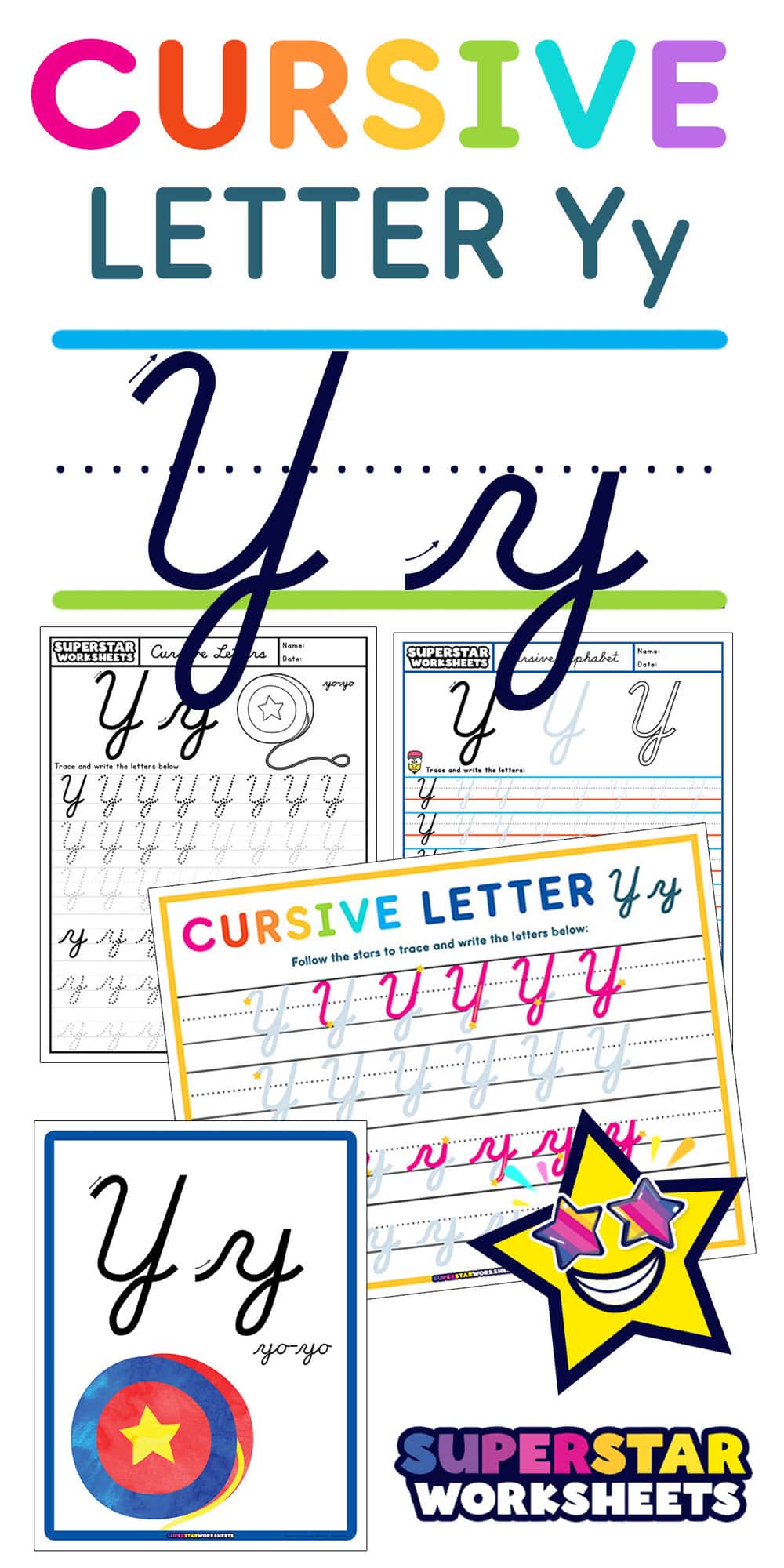 Cursive Y - Superstar Worksheets