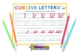 Cursive W - Superstar Worksheets