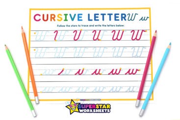 Cursive W - Superstar Worksheets