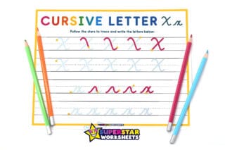 Cursive X - Superstar Worksheets