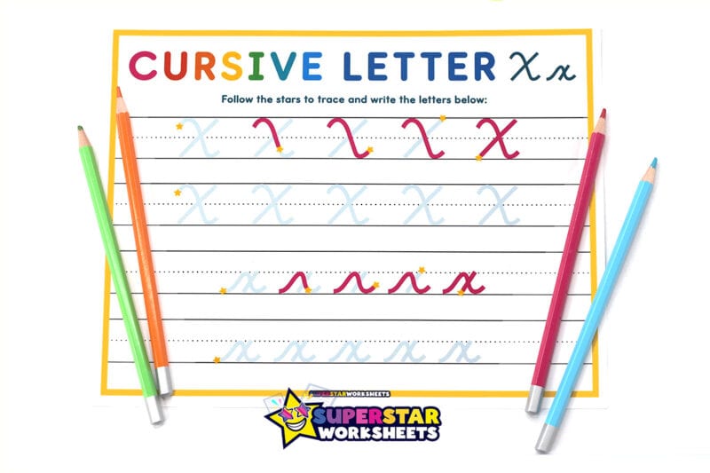 Cursive X - Superstar Worksheets