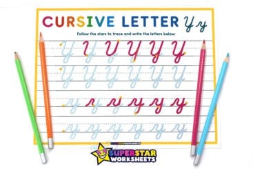 Cursive Y - Superstar Worksheets