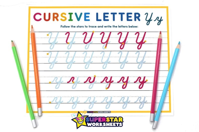 Cursive Y - Superstar Worksheets