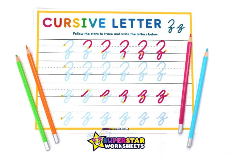Cursive Z - Superstar Worksheets