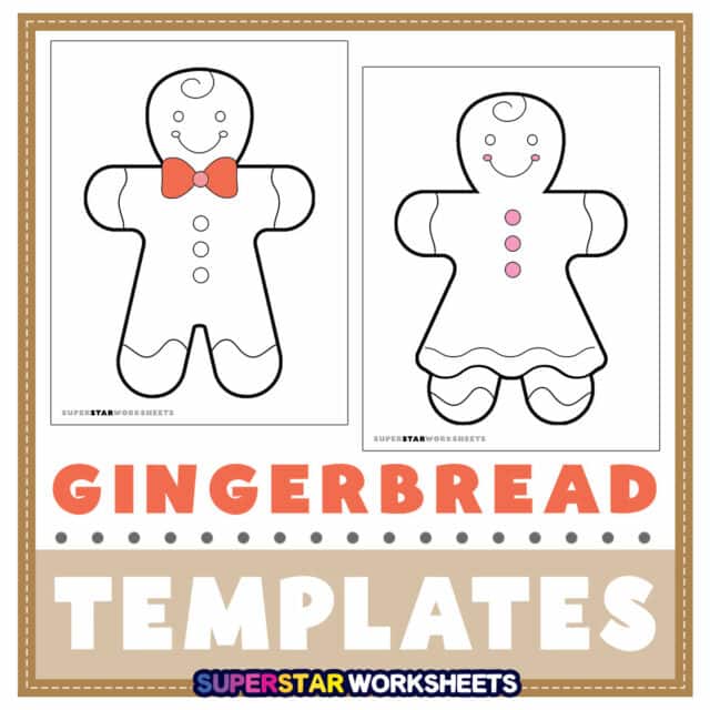 Gingerbread Man Template (Free Printables) - Superstar Worksheets