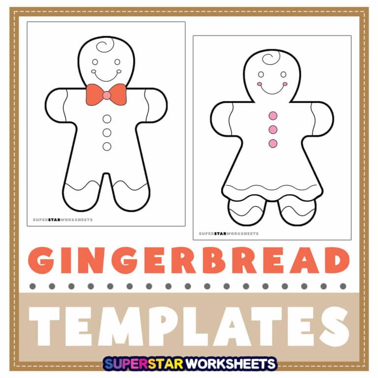 Gingerbread Man Template (Free Printables) - Superstar Worksheets