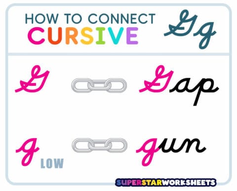 Cursive G - Superstar Worksheets