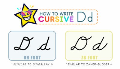 Cursive D - Superstar Worksheets