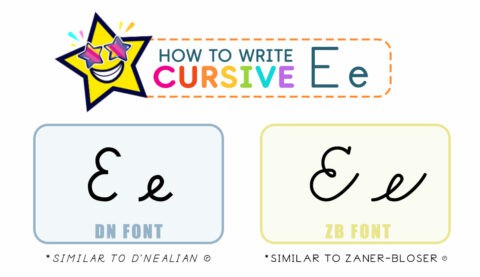 Cursive E - Superstar Worksheets