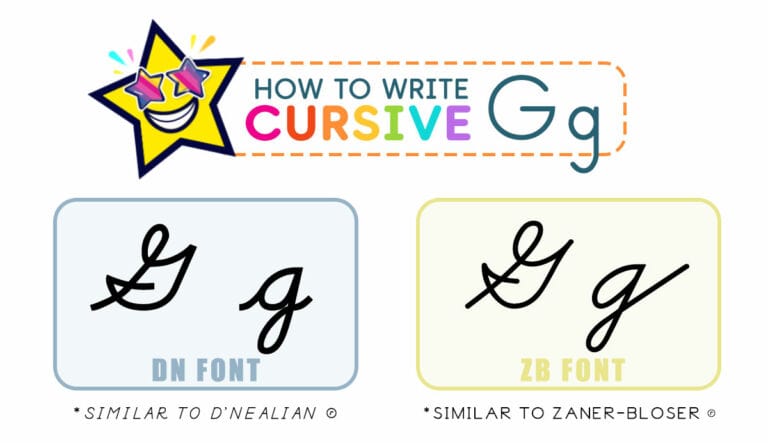 Cursive G - Superstar Worksheets