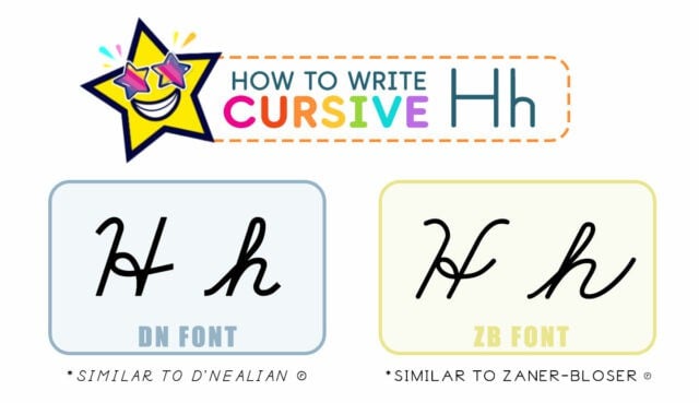 Cursive H - Superstar Worksheets