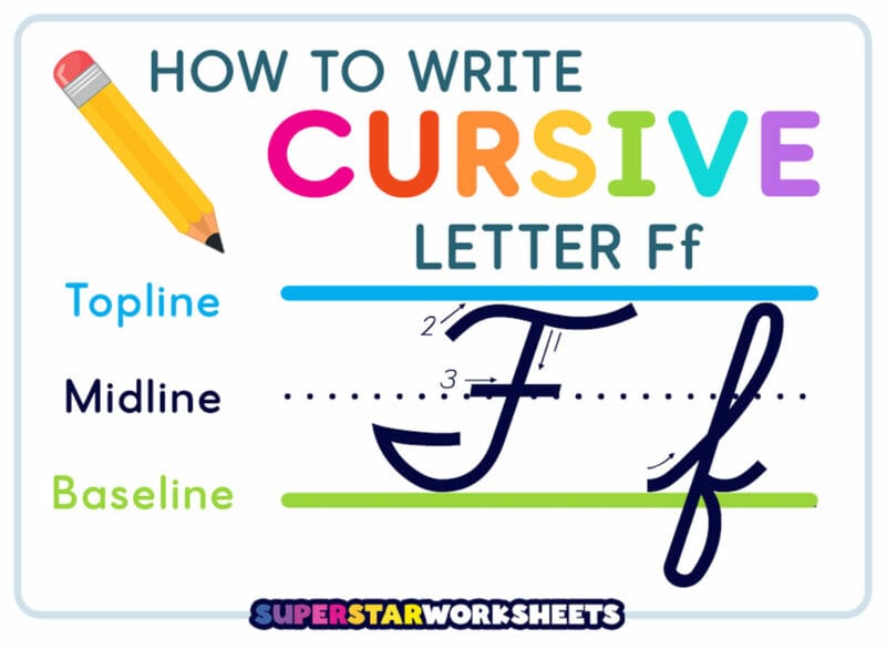Cursive F - Superstar Worksheets