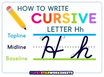Cursive H - Superstar Worksheets