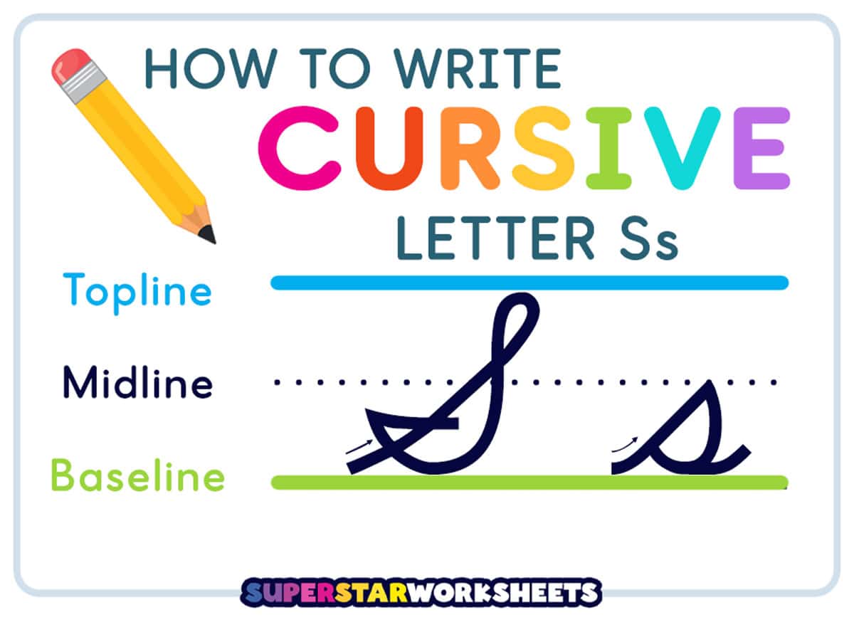 Cursive S - Superstar Worksheets