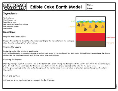 Layers of the Earth Project - Superstar Worksheets