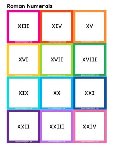 Roman Numerals - Superstar Worksheets