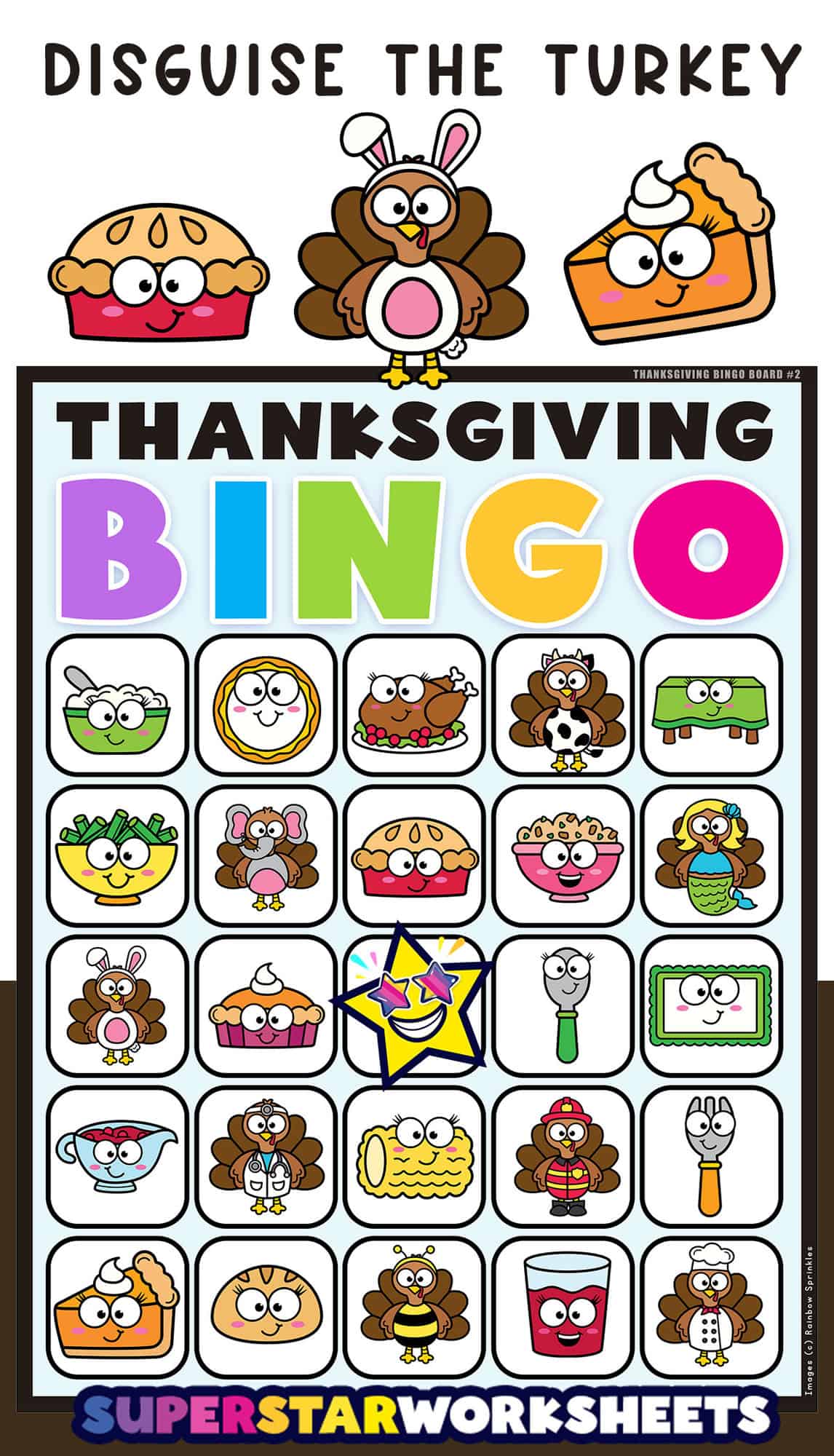 Thanksgiving BINGO - Superstar Worksheets