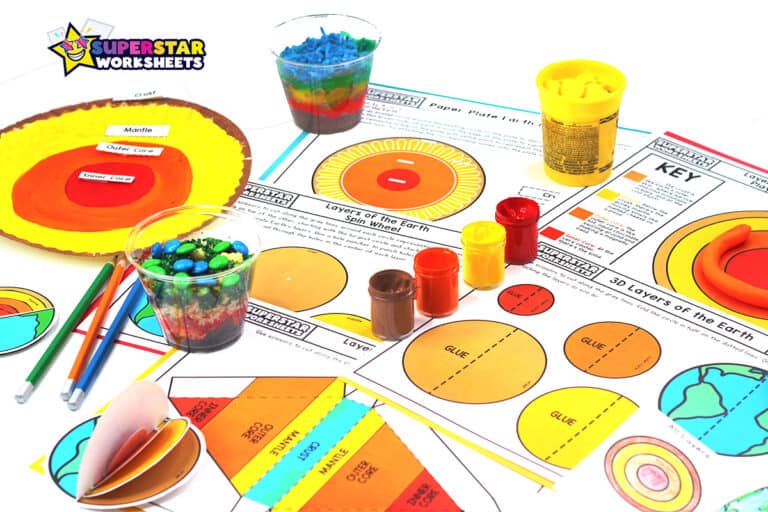 Layers of the Earth - Superstar Worksheets