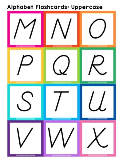 Alphabet Flashcards - Superstar Worksheets