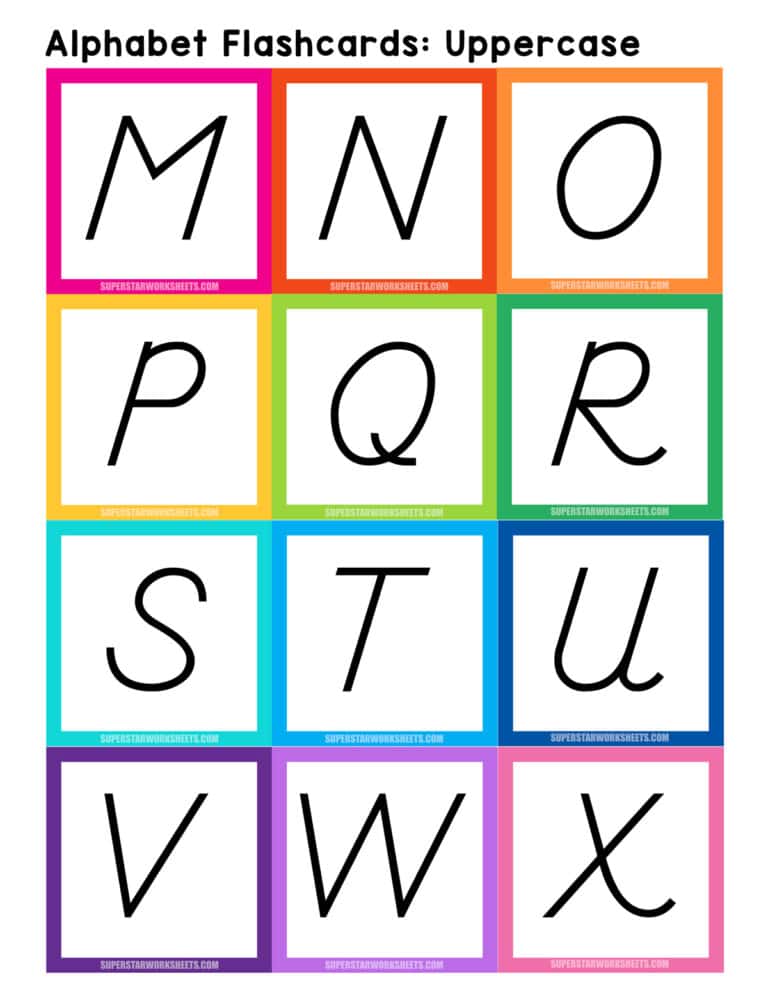 Alphabet Flashcards - Superstar Worksheets