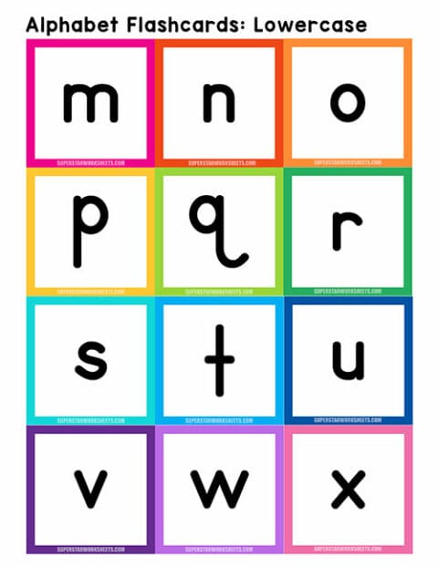 Alphabet Flashcards - Superstar Worksheets