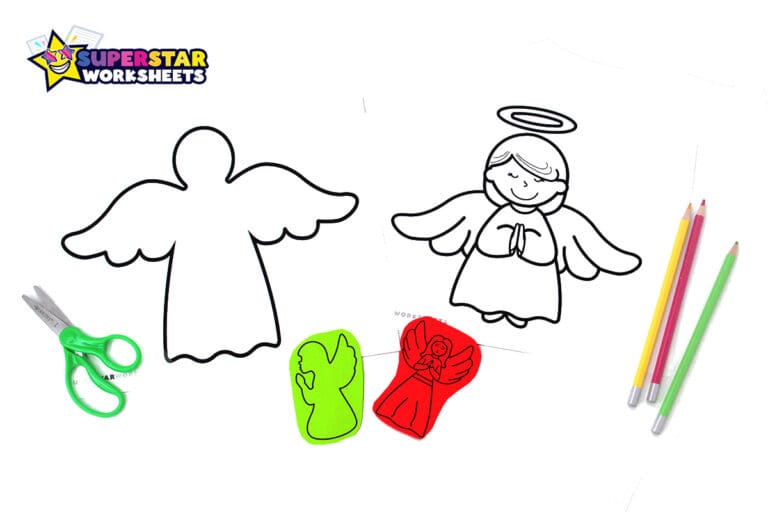 Angel Template (Free Printables) - Superstar Worksheets
