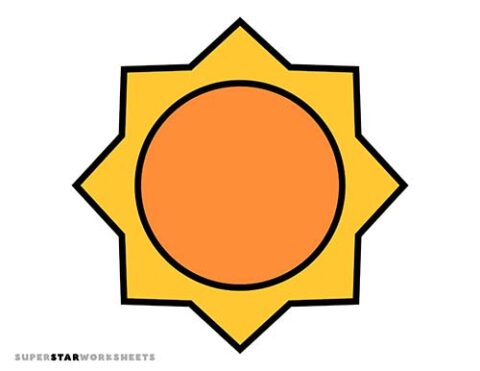 Sun Template - Superstar Worksheets