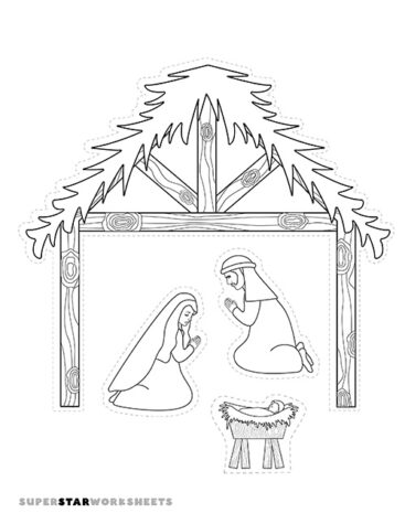 Nativity Template (Free Printables) - Superstar Worksheets