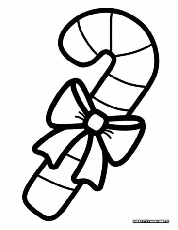 Candy Cane Template (Free Printables) - Superstar Worksheets