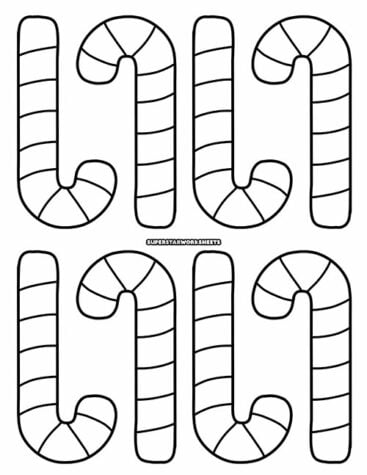 Candy Cane Template (Free Printables) - Superstar Worksheets