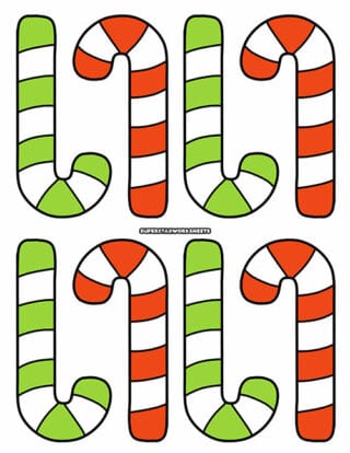 Candy Cane Template (Free Printables) - Superstar Worksheets