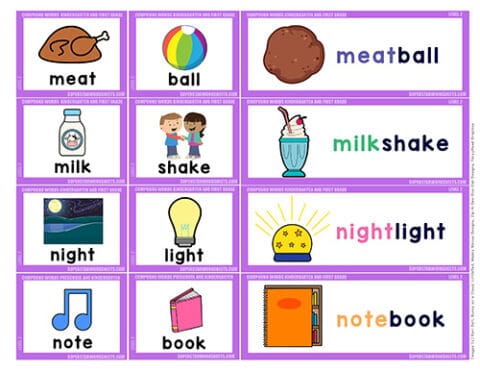 Compound Word Flashcards - Superstar Worksheets