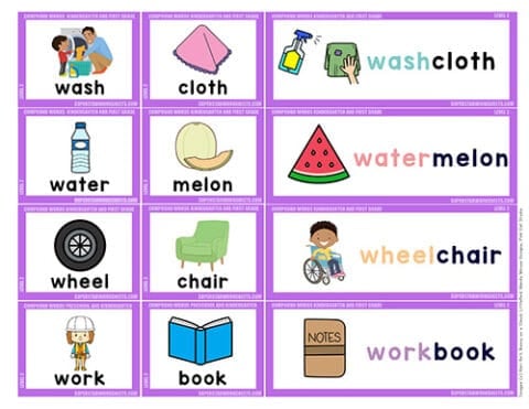 Compound Word Flashcards - Superstar Worksheets