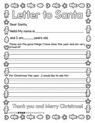 Santa Letter Templates (Free Printables) - Superstar Worksheets