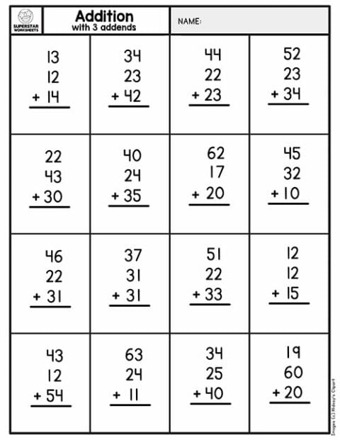 2nd Grade Addition Worksheets - Superstar Worksheets