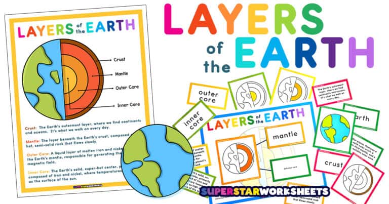 Layers of the Earth - Superstar Worksheets