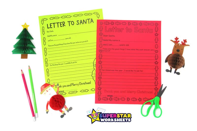 Santa Letter Templates (Free Printables) - Superstar Worksheets