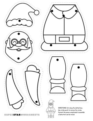 Santa Template - Superstar Worksheets