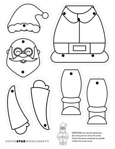 Santa Template - Superstar Worksheets