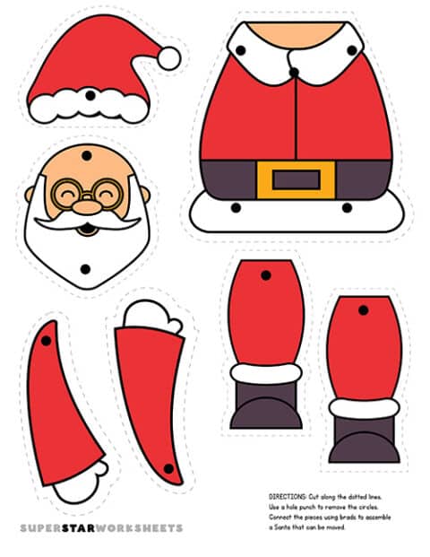Santa Template - Superstar Worksheets