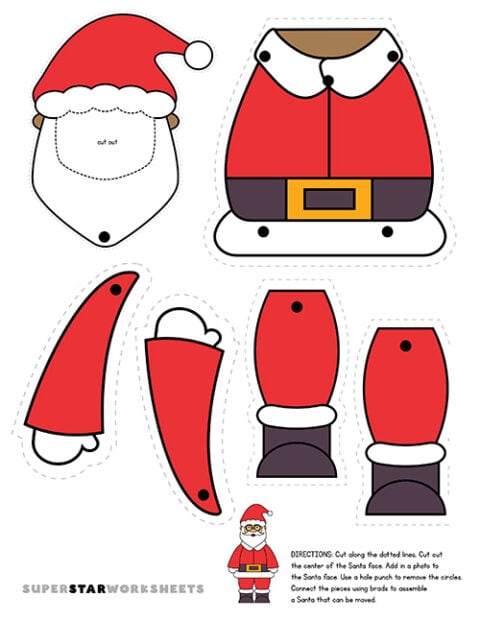 Santa Template - Superstar Worksheets