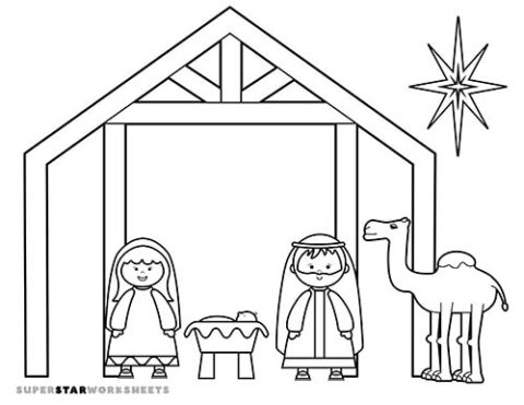 Nativity Template (Free Printables) - Superstar Worksheets