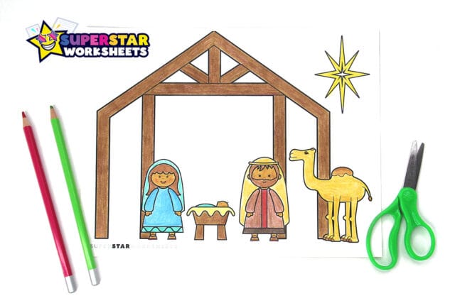 Nativity Template (Free Printables) - Superstar Worksheets