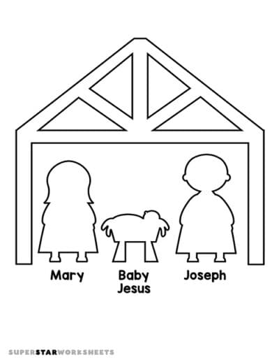 Nativity Template (Free Printables) - Superstar Worksheets