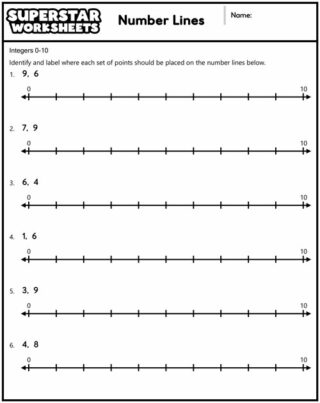 Number Line Worksheets - Superstar Worksheets