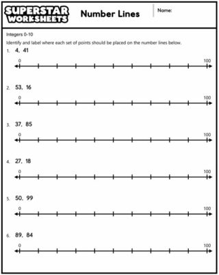 Number Line Worksheets - Superstar Worksheets