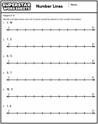 Number Line Worksheets - Superstar Worksheets